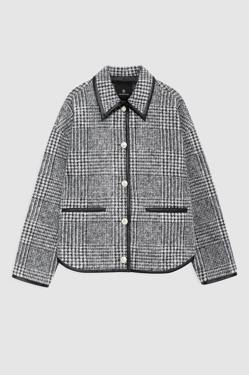 ANINE BING Camden Jacket - Black And Grey Check