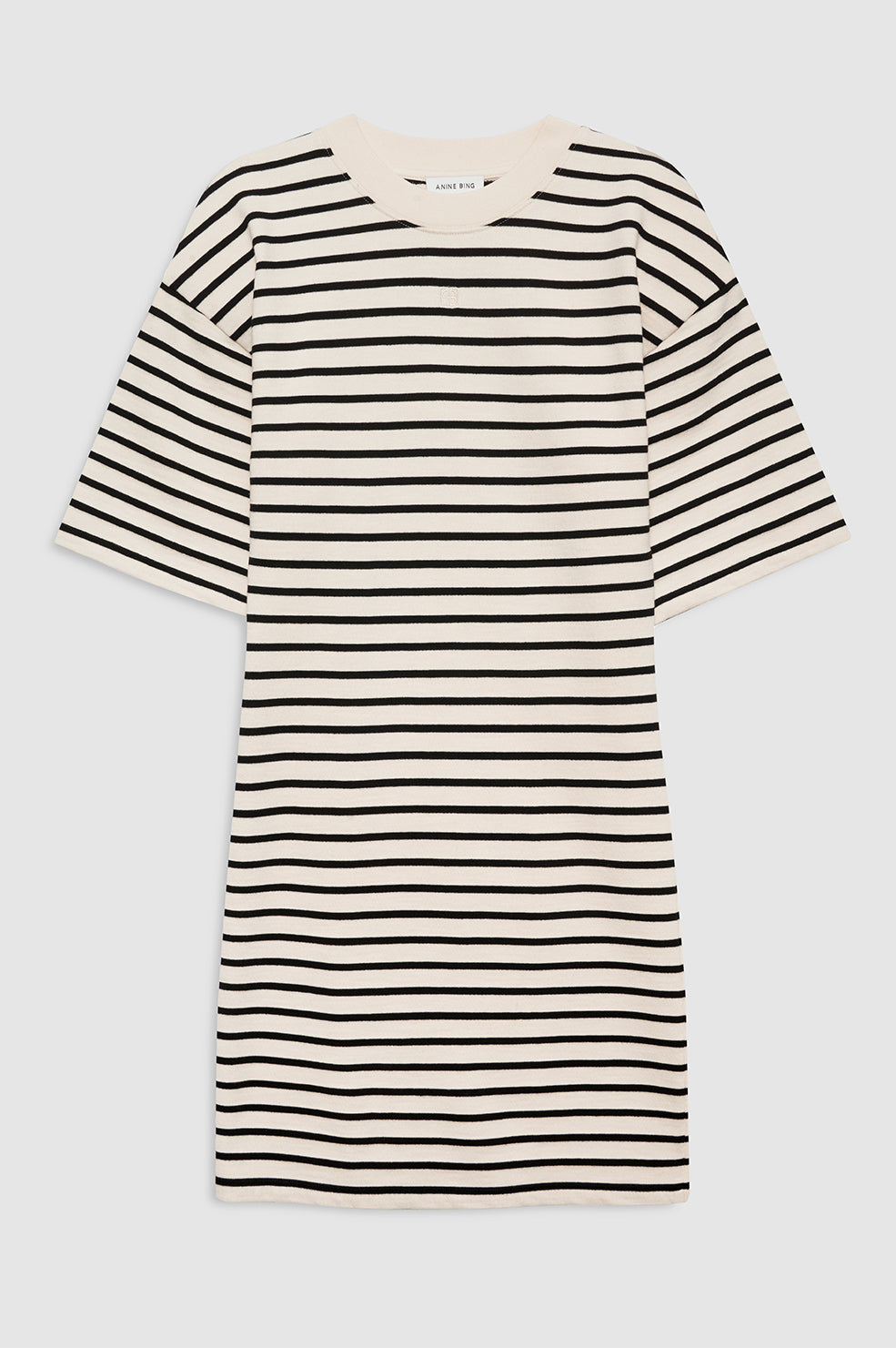 ANINE BING Mona Dress - Black Stripe French Terry