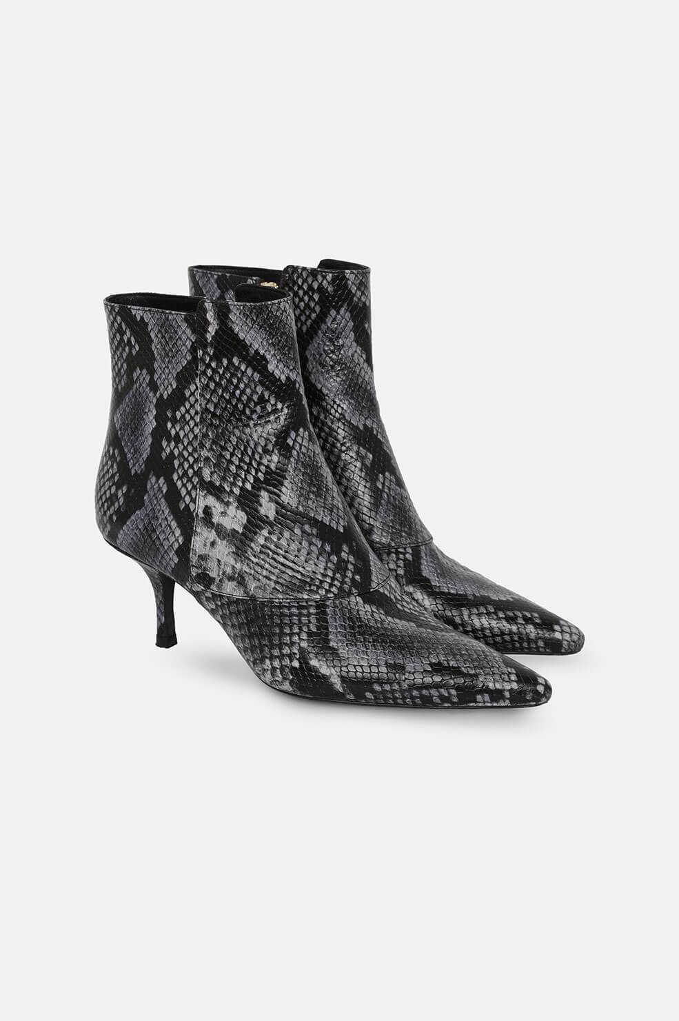 ANINE BING Ava Boots - Cloudy Blue Python
