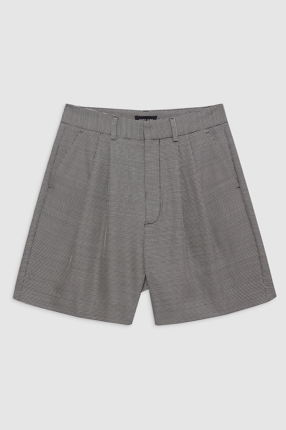 ANINE BING Carrie Short - Black And White Mini Houndstooth