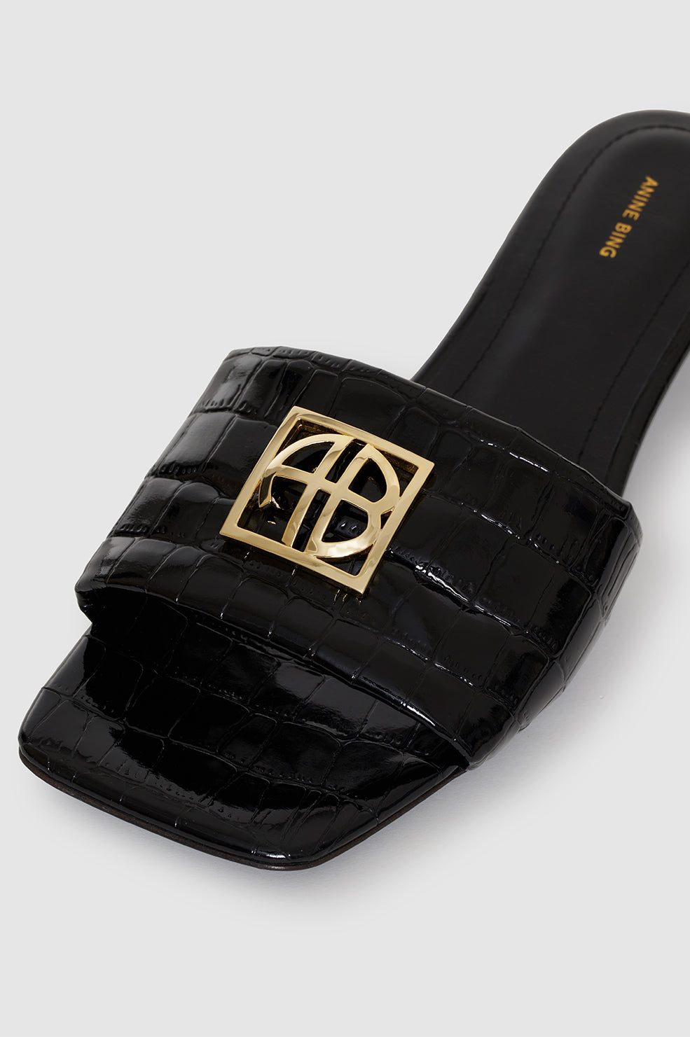 Ria Sandals Monogram - Embossed Black
