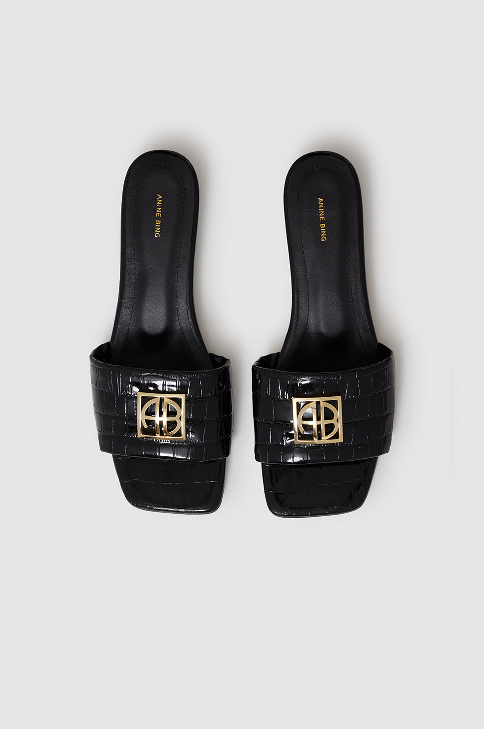 Ria Sandals Monogram - Embossed Black